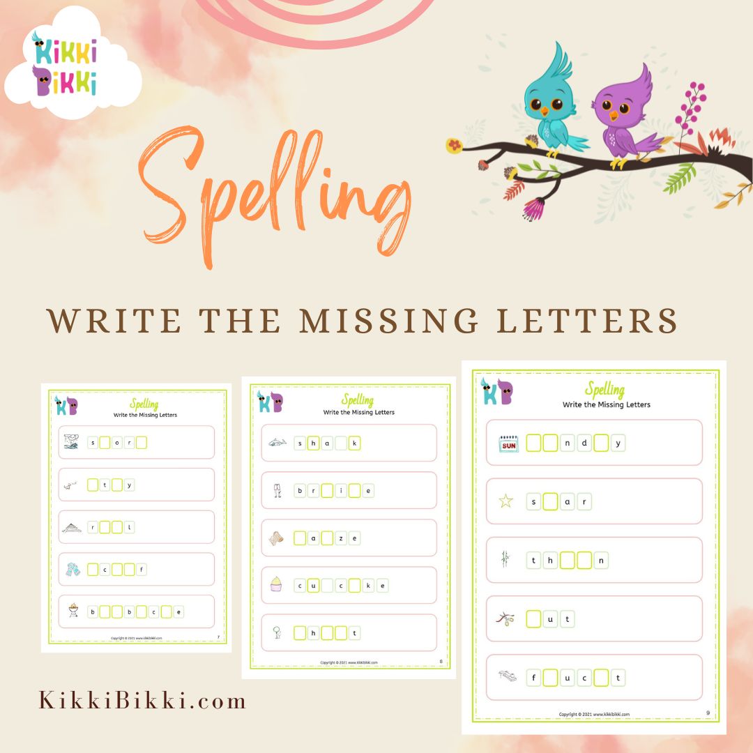"Phonics, Spelling & Missing Letter Worksheets"
