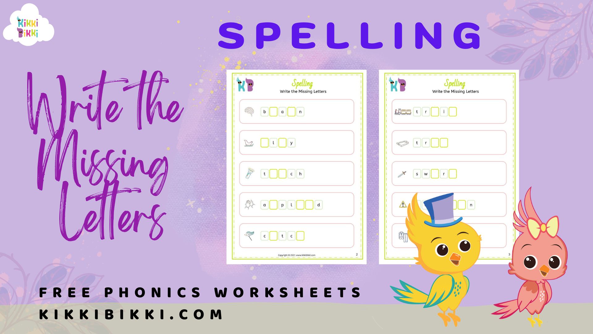 "Phonics, Spelling & Missing Letter Worksheets"