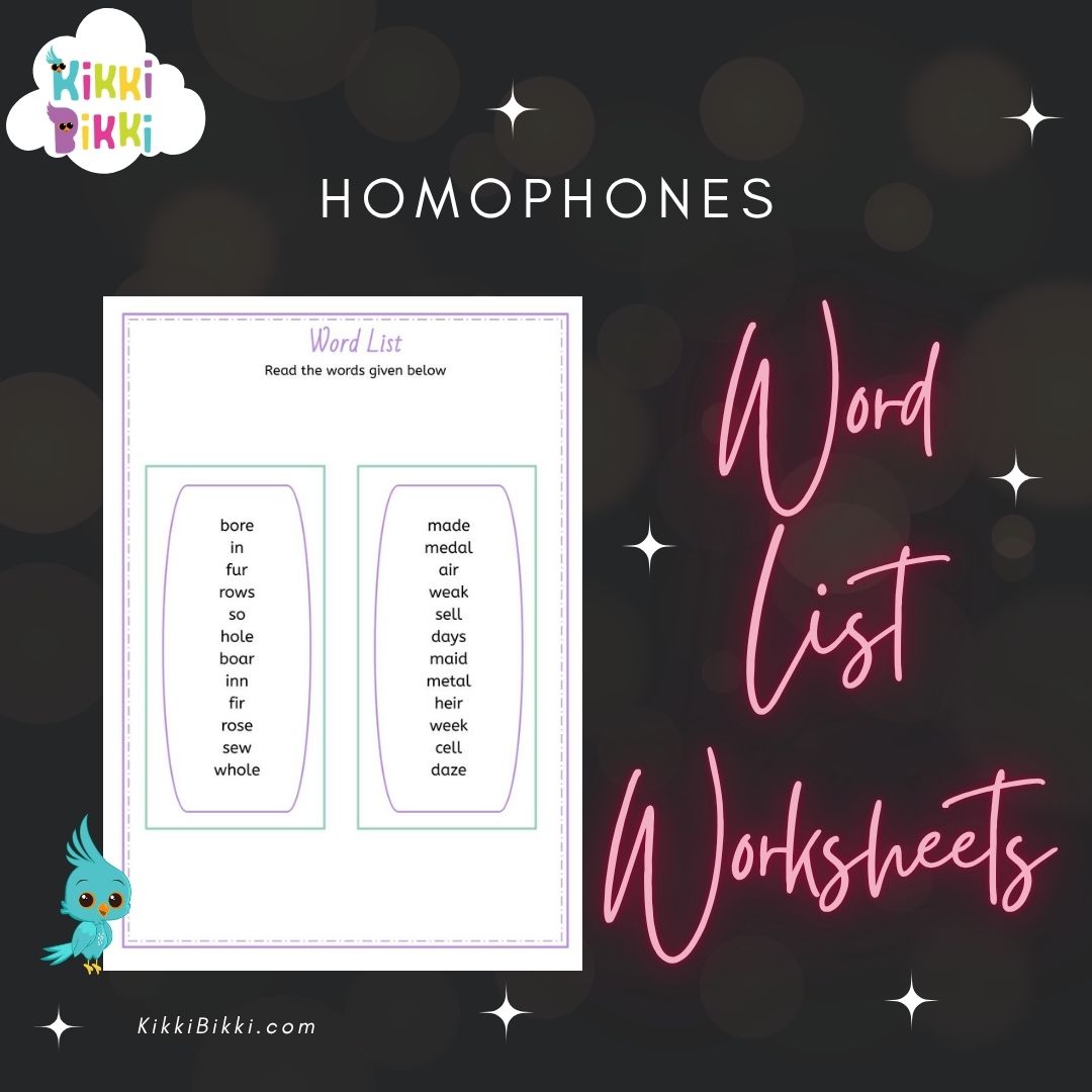 Phonics Fun: Homophones and Kindergarten Word List