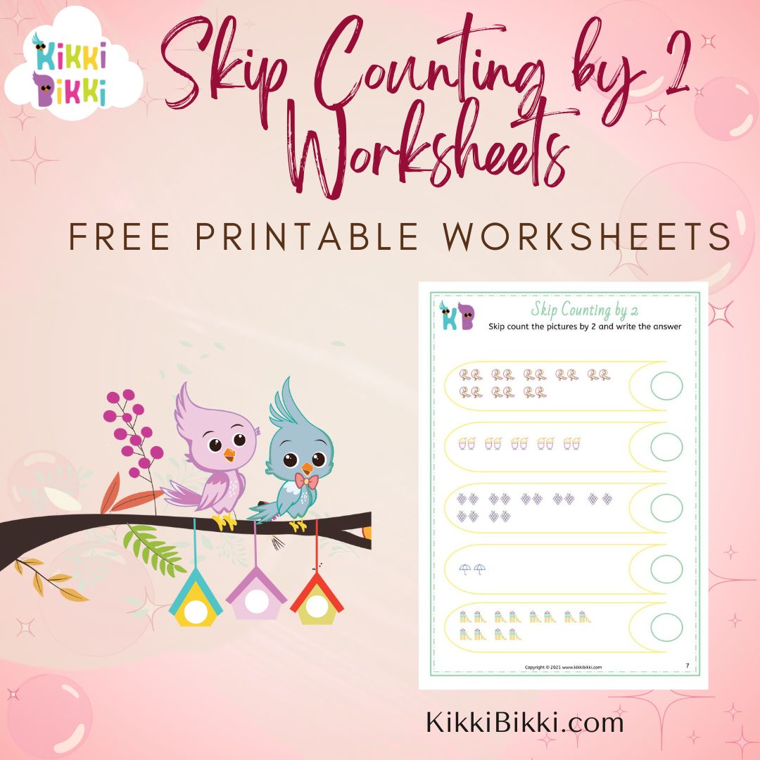 Math Explorers: Skip Counting by 2 Worksheet for Kindergarten