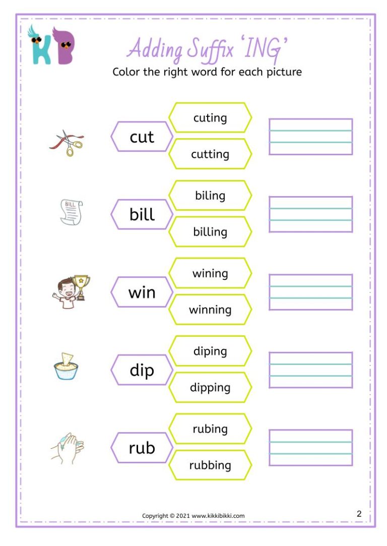 "Building Phonics Skills: Adding Suffix 'ing' Word Writing"