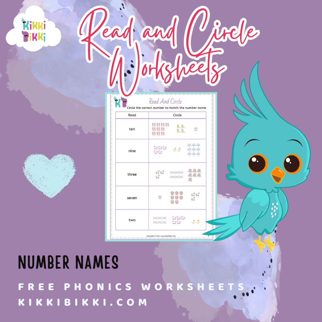 Maths Number Names and Read and Color Worksheets